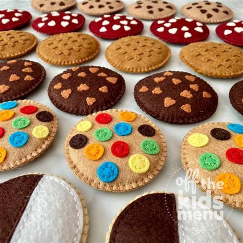 Felt Cookies Custom Set Wool Felt Food Cookies Pretend Play Kitchen
