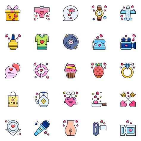 Premium Vector A Set Pack Of Love Icons Set The Collection Includes