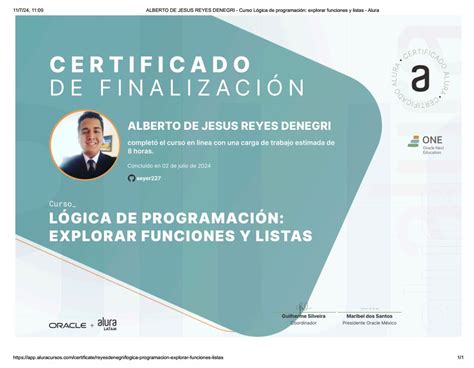 Programación Javascript Aprendinaalura Alberto De Jesus Reyes Denegri