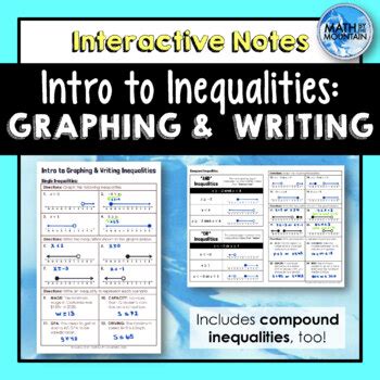 Intro To Writing Graphing Inequalities Notes Includes Compound Inequalities