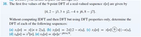 solved the first five values of the 9 point dft of a