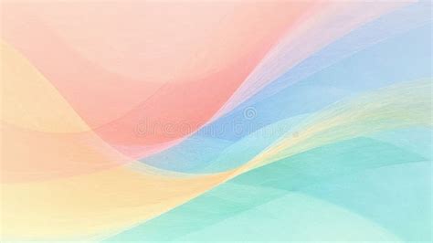 Soft Flowing Abstract Waves In Pastel Colors Create A Serene And Calming Visual Effect Stock