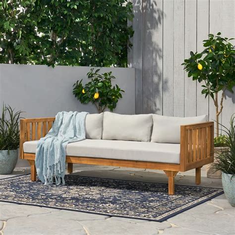 Loon Peak Wide Outdoor Patio Daybed With Cushions Drew And Jonathan