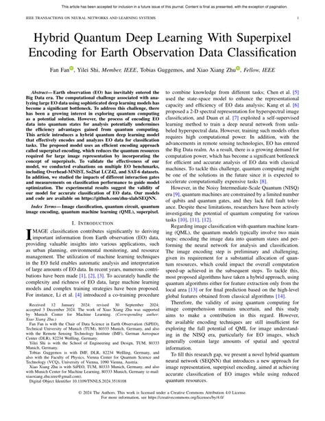 Pdf Hybrid Quantum Deep Learning With Superpixel Encoding For Earth Observation Data