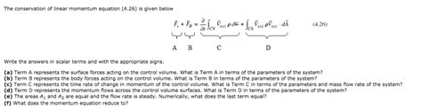 Solved The Conservation Of Linear Momentum Equation Chegg