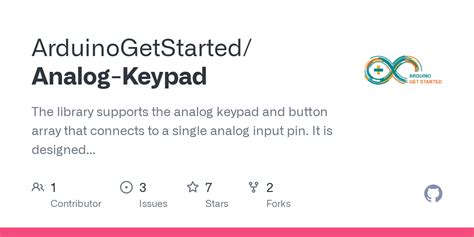 Github Arduinogetstartedanalog Keypad The Library Supports The