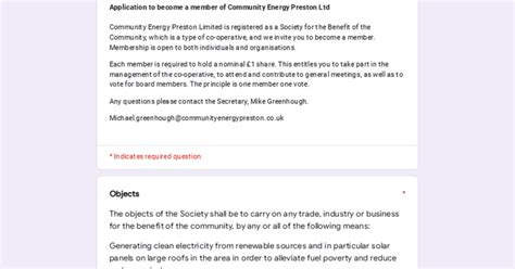Community Energy Preston On Linkedin Cep Membership Application Form