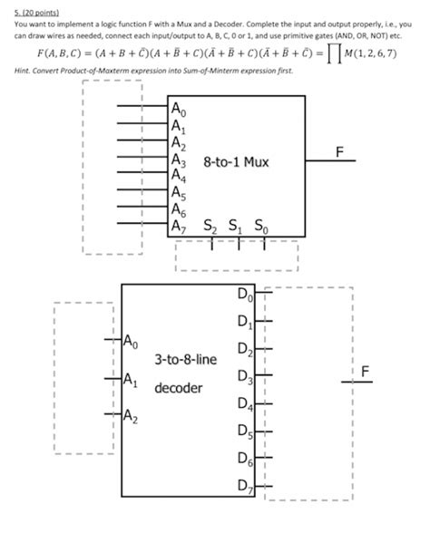 solved 5 20 points you want to implement a logic function