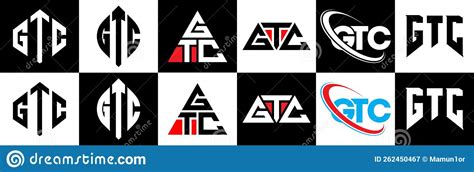 Gtc Letter Logo Design In Six Style Gtc Polygon Circle Triangle Hexagon Flat And Simple