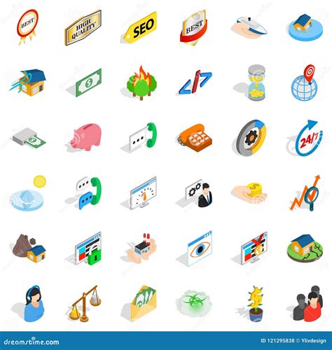 operator icons set isometric style stock vector illustration of