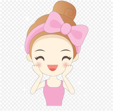 卡通高兴的粉色女孩PNG图片素材下载 图片编号qgmjzvdq 免抠素材网