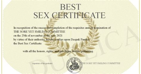 Best Sex Certificate