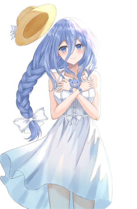 Takamiya Mio Date A Live Absurdres Highres 1girl Bare Shoulders Blue Eyes Blue Hair