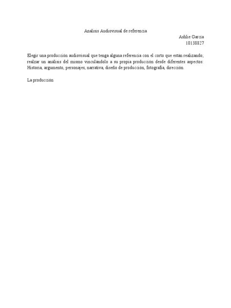 Analisis Audiovisual De Referencia Pdf