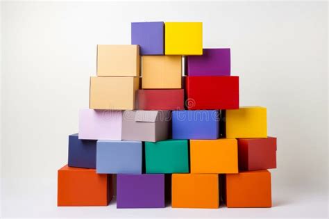 stack of colorful boxes sitting on top of each other generative ai stock illustration