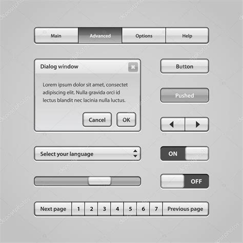 clean light user interface controls 3 web elements website software