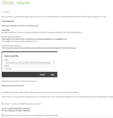 QVC Documentation For Qlik Sense Qlikview Cookbook