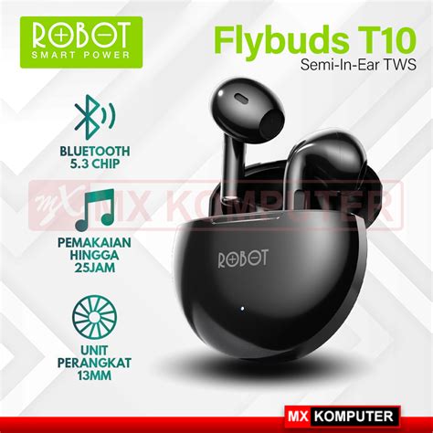 Robot T Flybuds Semi In Ear Tws Wireless Hitam Mx Komputer Jogja