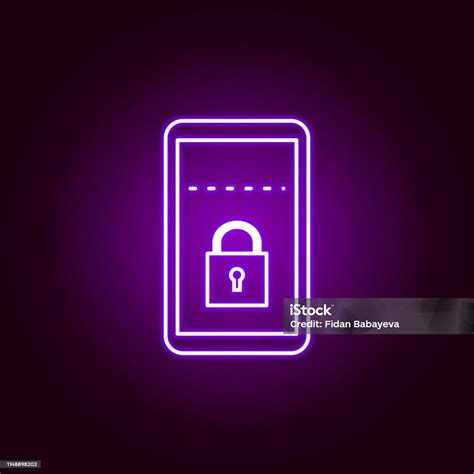 Hacker Mobile Icon In Neon Style Can Be Used For Web Logo Mobile App Ui Ux Stock Illustration