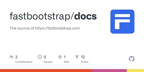 GitHub Fastbootstrap Docs The Source Of Https Fastbootstrap