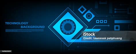 추상 벡터 미래 지향적 인 디지털 기어 서클과 미래의 인터페이스 테마 기술 배경 Ep9 가상현실에 대한 스톡 벡터 아트 및 기타