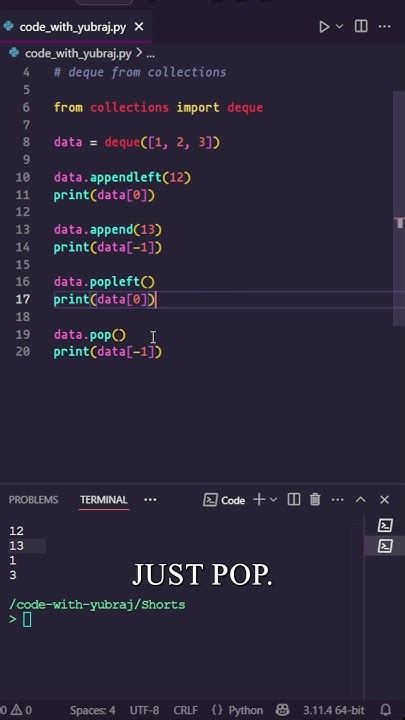 Deque In 50 Seconds Python Youtube