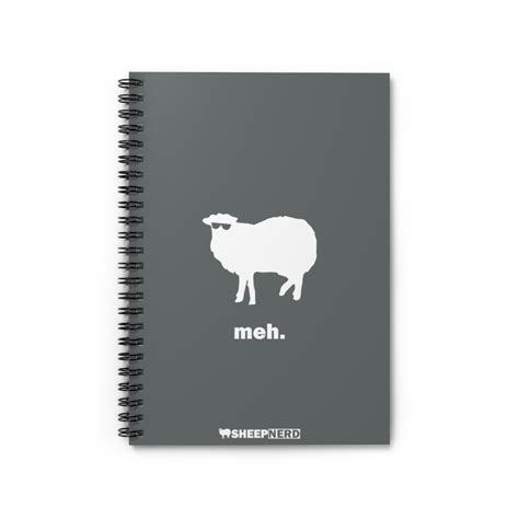 meh. Sheep Spiral Notebook – Ruled Line – Sheep Nerd