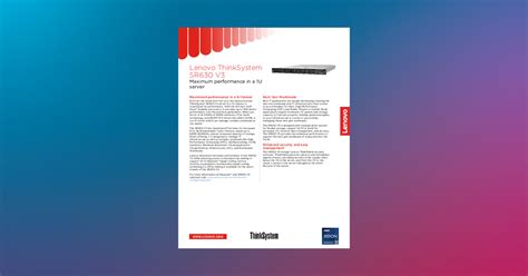 Lenovo Thinksystem Sr630 V3 Datasheet Lenovo Press