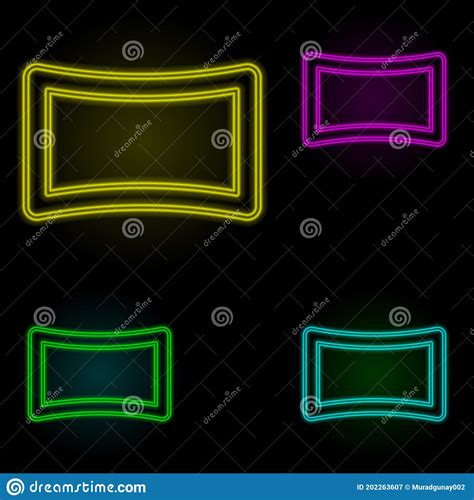 Panorama Sign Neon Color Set Icon Simple Thin Line Outline Vector Of Image Icons For Ui And Ux