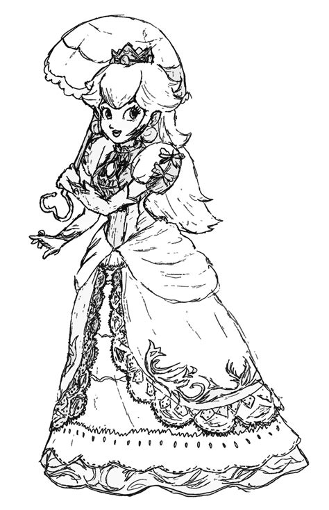 Super Mario Princess Peach Coloring Pages