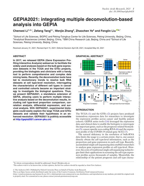 Pdf Gepia2021 Integrating Multiple Deconvolution Based Analysis Into