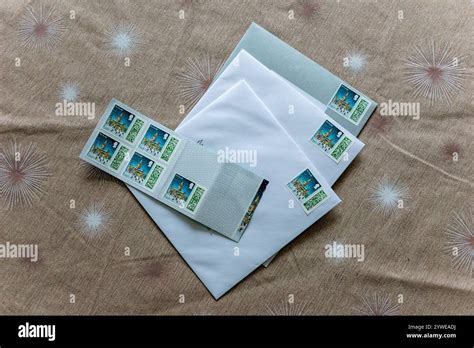Book Of Bar Coded Second Class Christmas Stamps With Cards Ready To Be