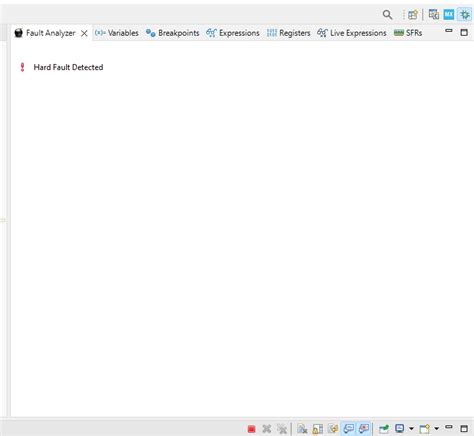 solved fault analyzer no hard fault info no toolbar i