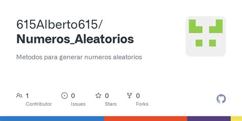 GitHub Alberto Numeros Aleatorios Metodos Para Generar Numeros Aleatorios