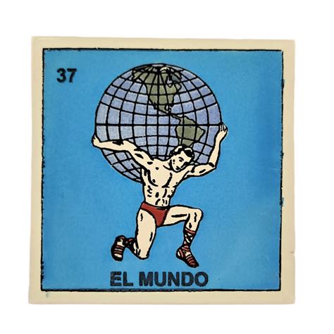 37 El Mundo Lotería Tile Mexican Ceramic Folk Art Décor Casa Villa