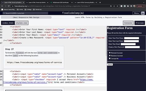 Learn HTML Forms By Building A Registration Form Step HTML CSS The FreeCodeCamp Forum
