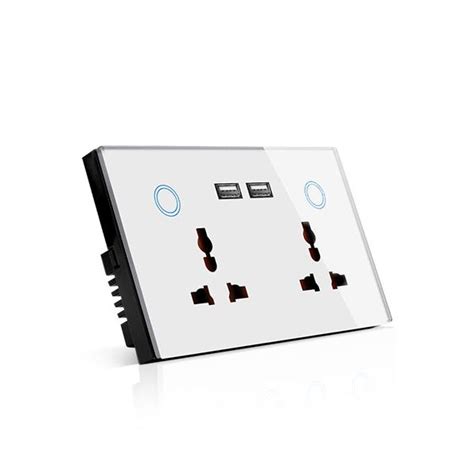 2Gang Multi Socket With Dual USB Port USB Switch Socket Home