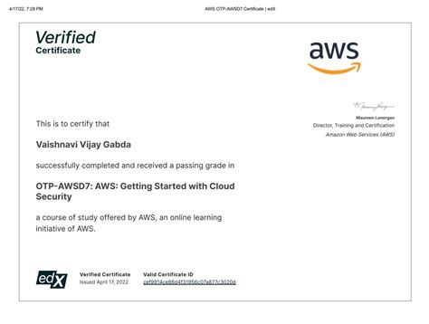 Vaishnavi Gabda On Linkedin Awscertified Awscloud Cloud Cloudsecurity Awscommunity Gratitute