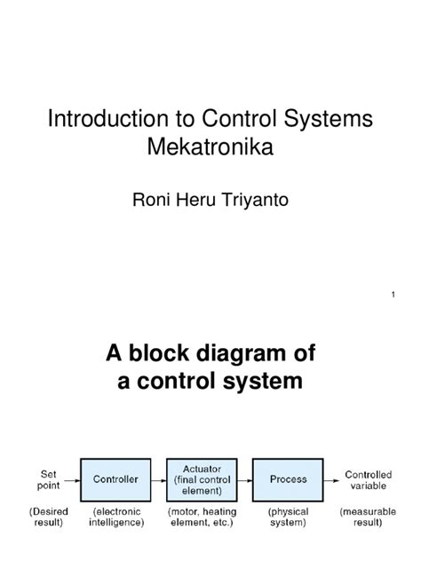 Introduction To Control Systems Pdf Control System Control Theory