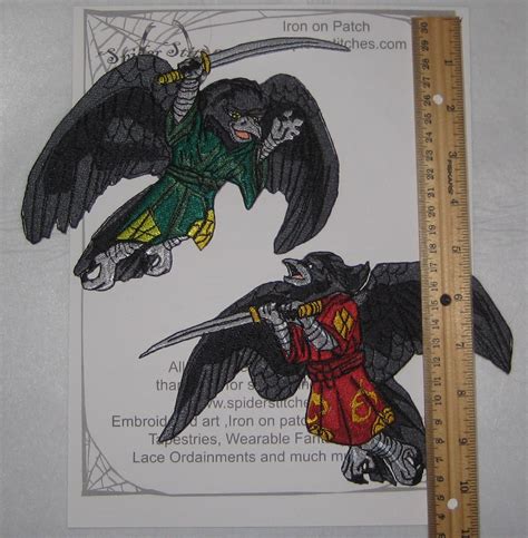 Crow Tengu Pair Samurai Battle Patch Karasu Tengu Yokai