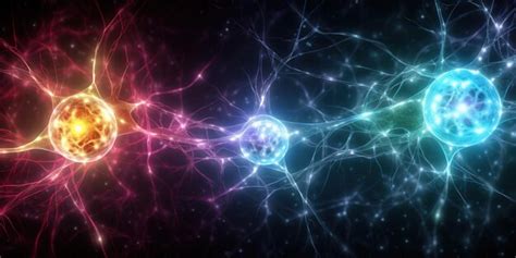 Premium Photo Generative Ai Neuron Cells With Glowing Background Knots In Abstract Dark Space
