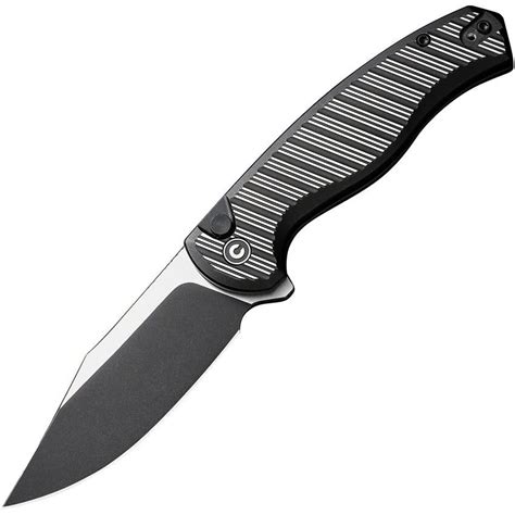 Civivi 23040b1 Stormhowl Black Stonewashed Button Lock Knife Black