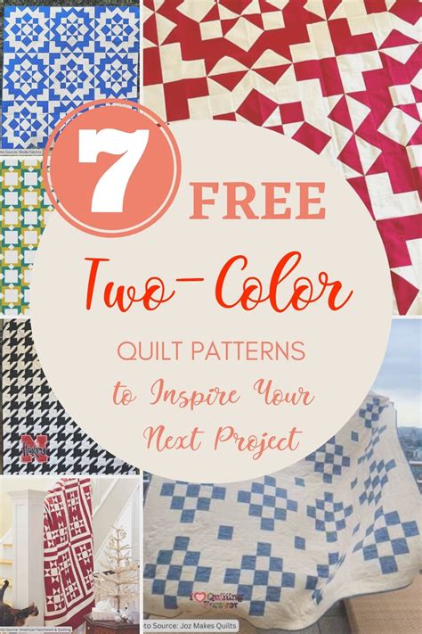Top 7 Free Two Color Quilt Patterns 8 Bonus Patterns For Sale Two