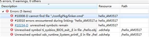sys bios ccs project build errors based on am3517 code composer