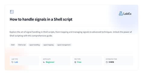 How To Handle Signals In A Shell Script Labex