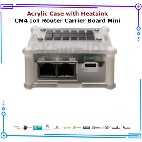 jual acrylic case with heatsink raspberry pi cm4 iot router carrier