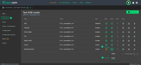 Integration Between Adb And Monitoring Clusters Via Adcm Online Adb