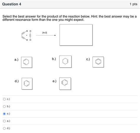Solved Question 4 1 Pts Select The Best Answer For The