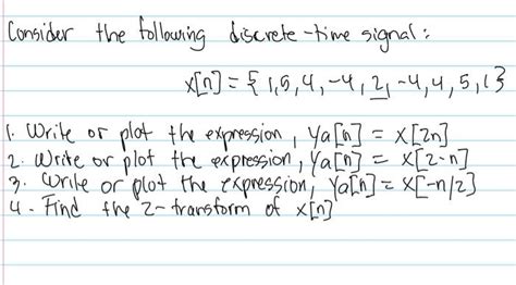 Solved Consider The Following Discrete Time Signal
