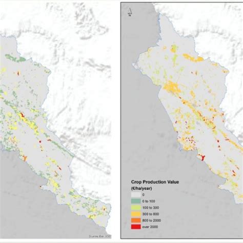 Spatial Quantification Left And Economic Valuation Right Of Download Scientific Diagram